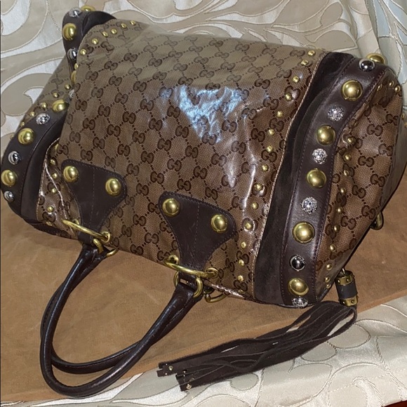 Gucci | Bags | Gucci Babouska Fringe Studded Xl Boston Satchel | Poshmark